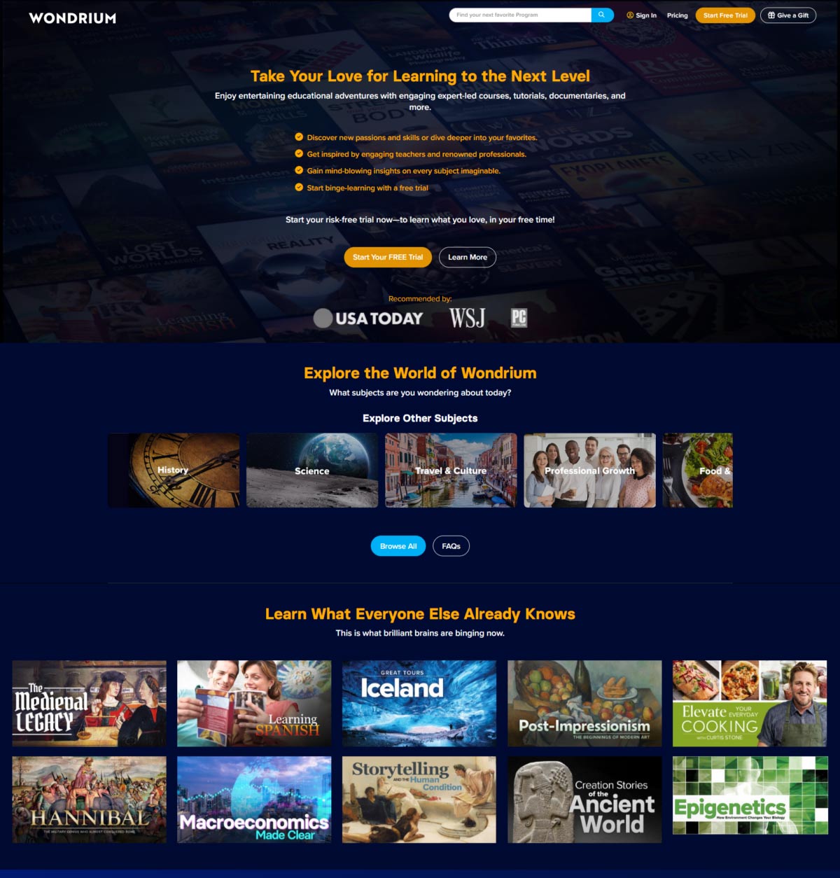 Wondrium Case Study - 33% Increase in Free Trials - SiteTuners